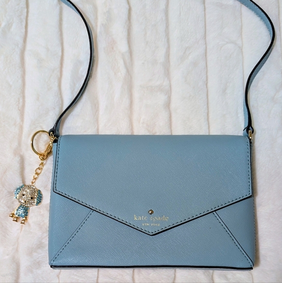 kate spade | Bags | Kate Spade Light Blue Slim Envelope Crossbody Bag ...